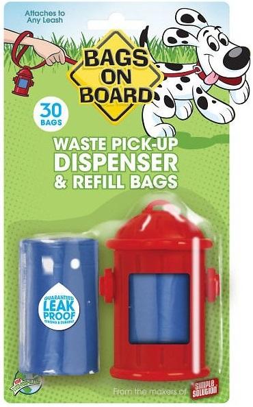 Bags on Board Fire Hydrant Dispenser (Dispenser with 30 Refill Bags ...